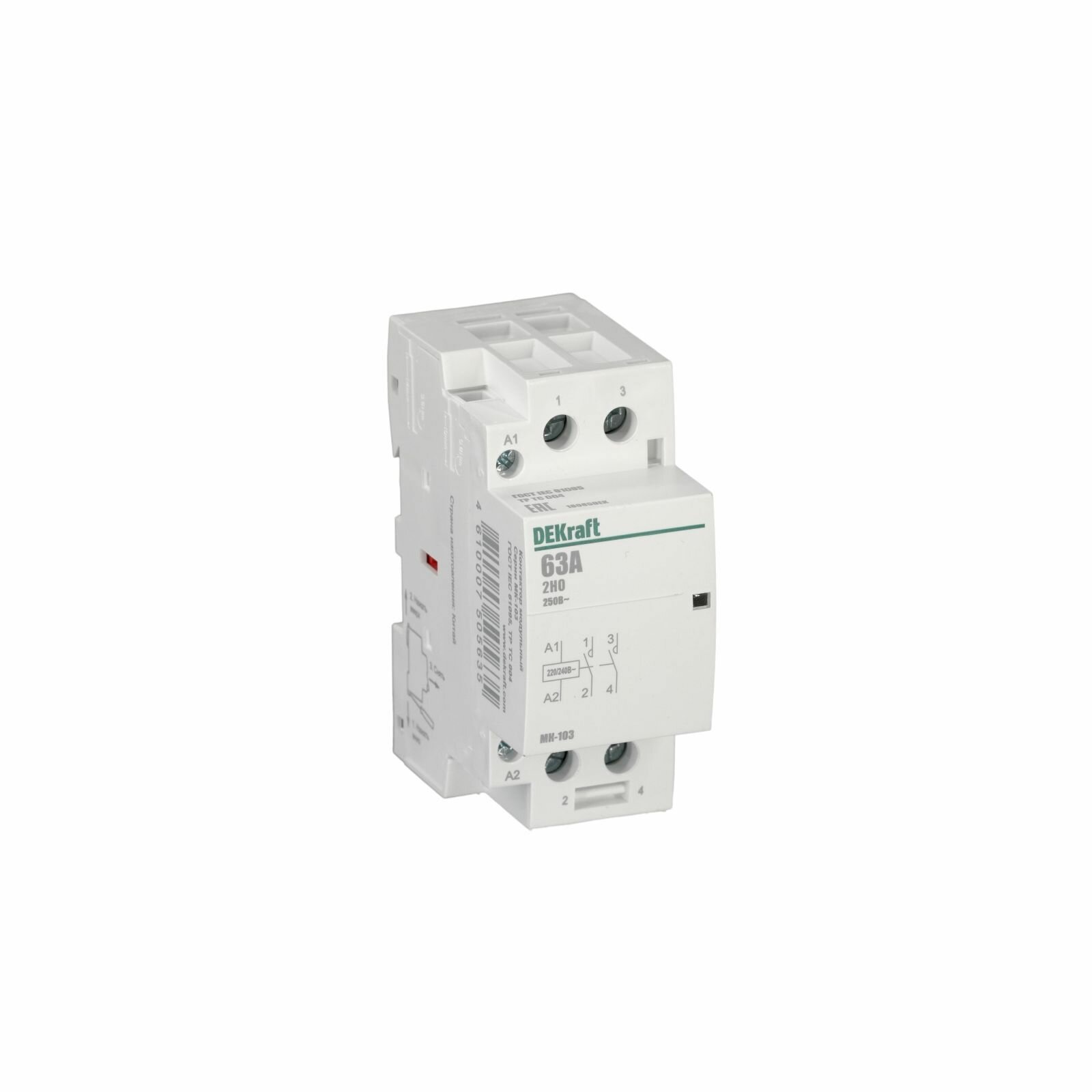 Контактор DEKraft МК-103, модульный, 2НО, 63А, 230В