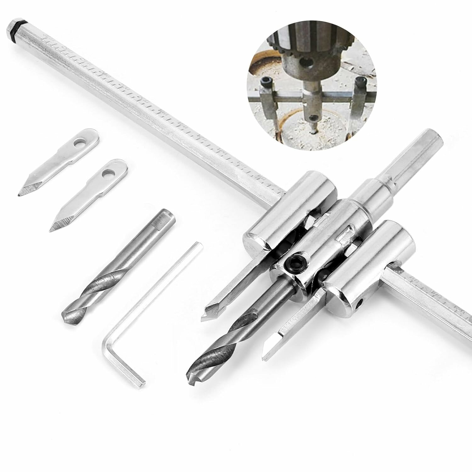 Универсальный стальной круговой резец Ульсам: регулируемый (30-300 мм), для деревообработки пластики гипсокартона