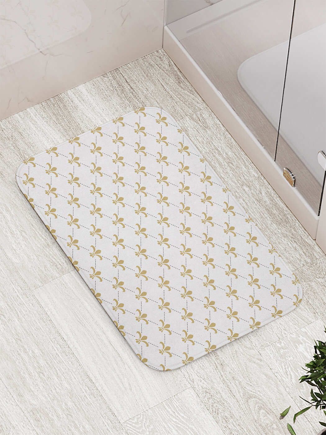 Коврик для ванной комнаты, туалета "Сетка с орнаментом" противоскользящий, 52х77 см, JoyArty