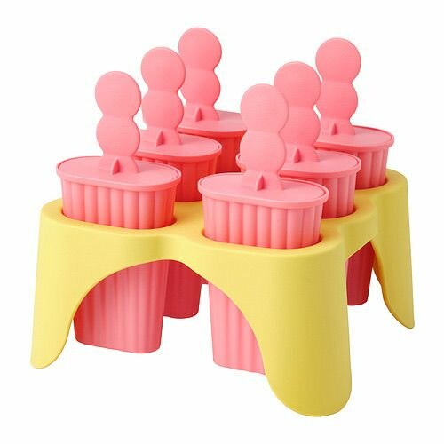 UPPFYLLD IKEA, форма для мороженного, набор, 6 шт, розовый/желтый, уппфиллд икеа