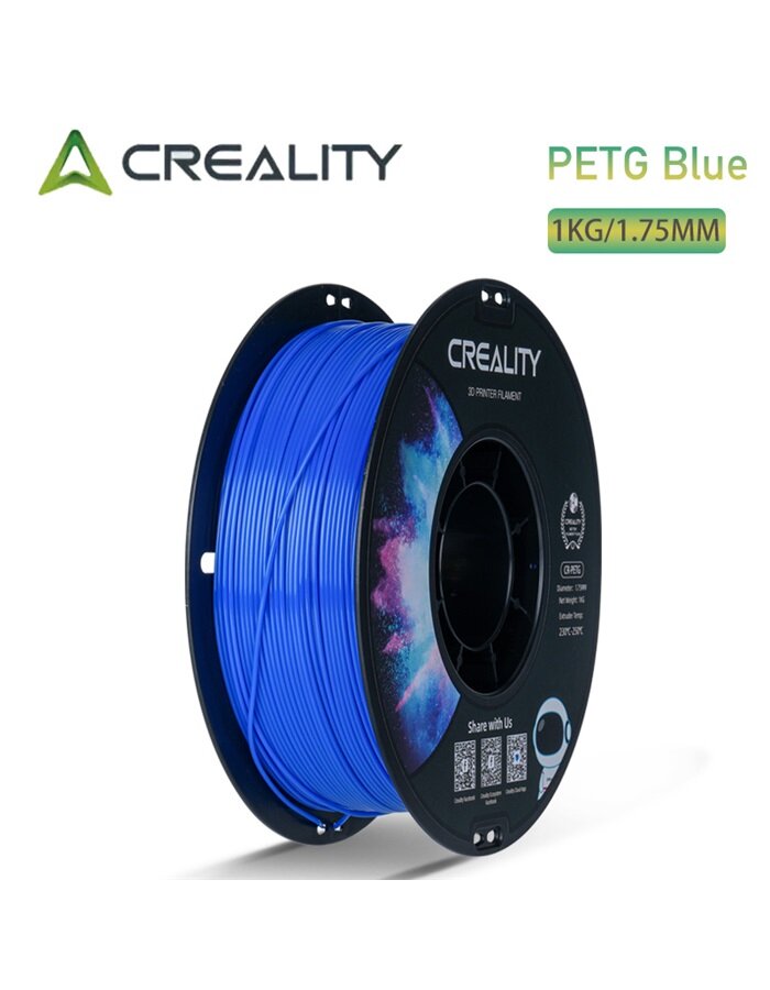 Филамент CREALITY CR-PETG 1.75мм — низкая усадка, химическая стойкость, оригинал без БФА для FDM-принтеров синий