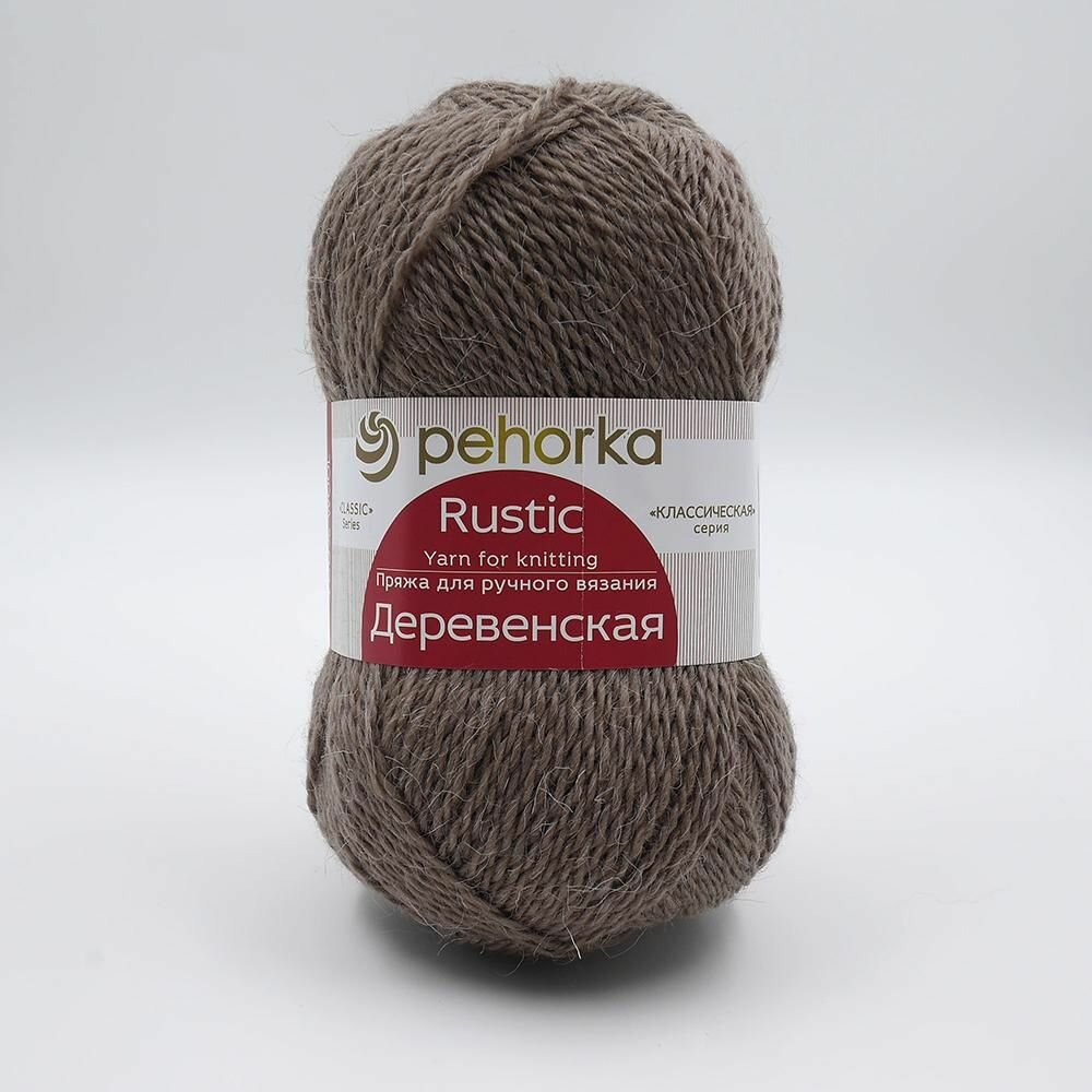 Пряжа Пехорка Деревенская 274 (5 мотков по100г/250м) серо-бежевый