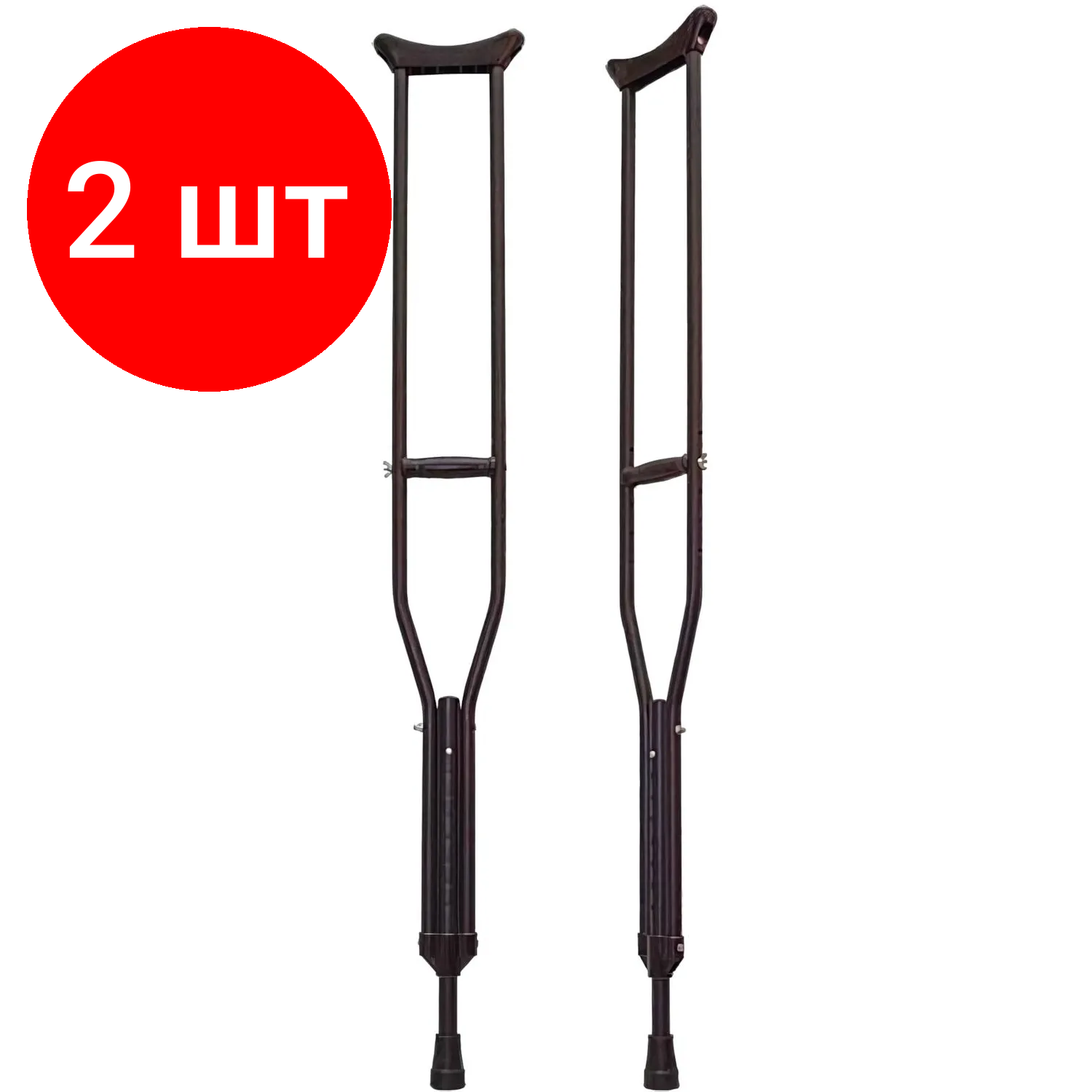 Комплект 2 пара, Костыли опорные алюм. спл. с регулируемой ножкой для взрсл. (рост 165-190)