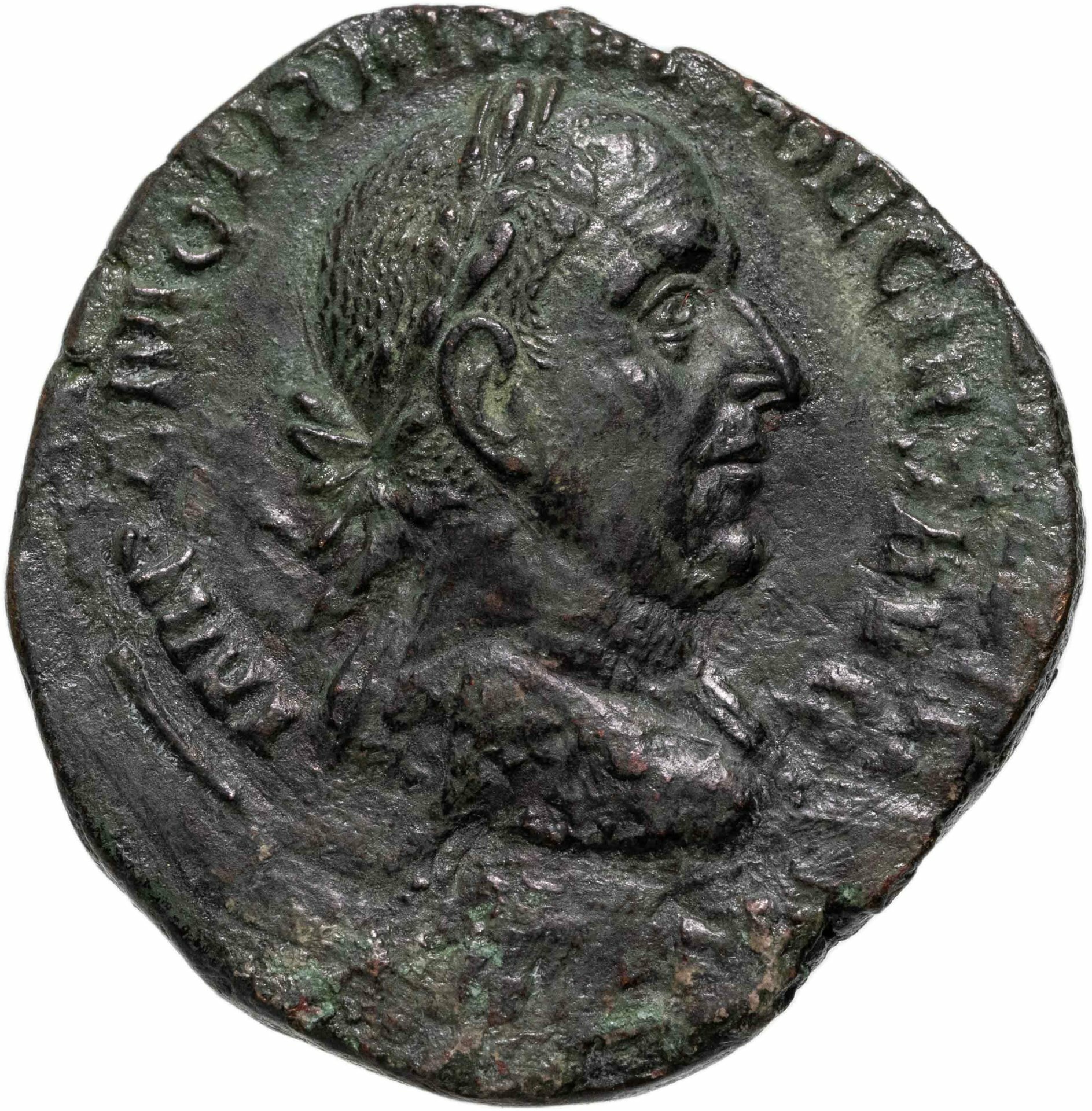 Римская империя, Траян Деций, 249-251 годы, Сестерций Дакия, Орихалк, в сохранности VF