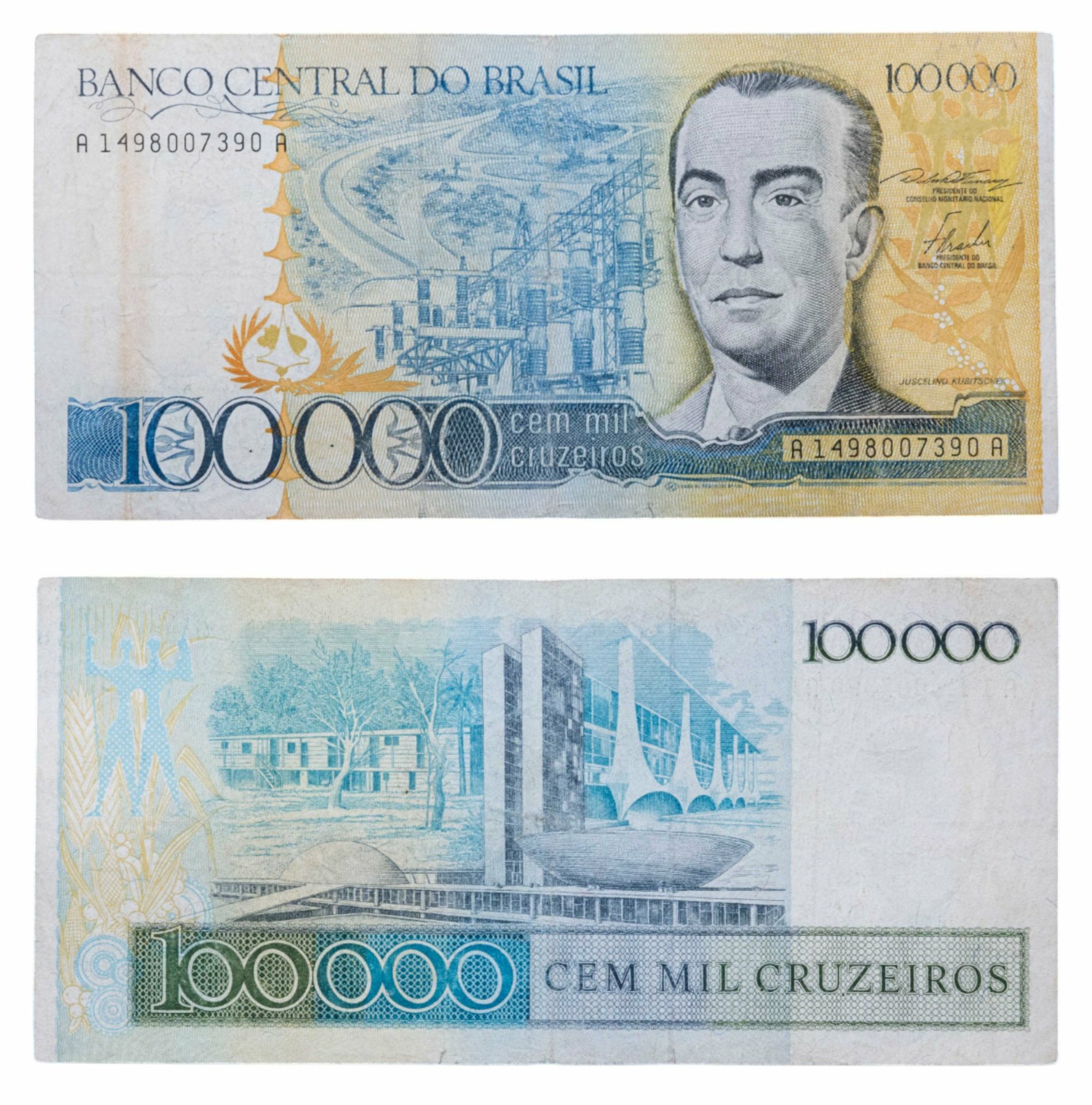 Бразилия 100000 крузейро 1985 Жуселину Кубичек