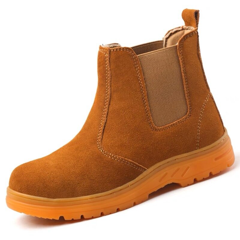 Мужские защитные ботинки, высокие сварочные ботинки, противоударные, противопрокольные, легкие, без шнуровки, противоожоговые, рабочие ботинки для сварки на все сезоны