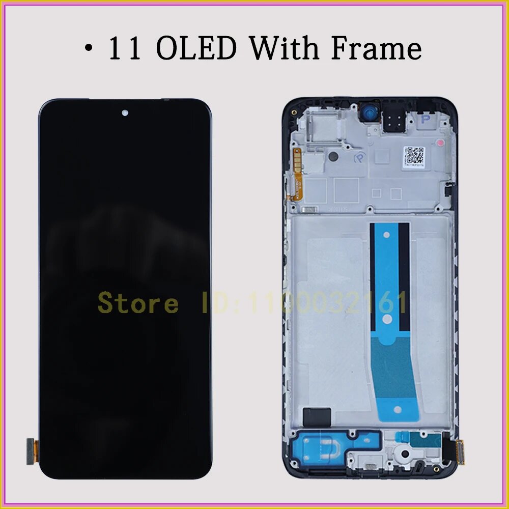 Протестированный ЖК-дисплей 6,43 дюйма для дисплея Xiaomi Redmi Note 11S 2201117 11 OLED With Frame