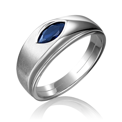 Кольцо, белое золото, 585 проба, сапфир