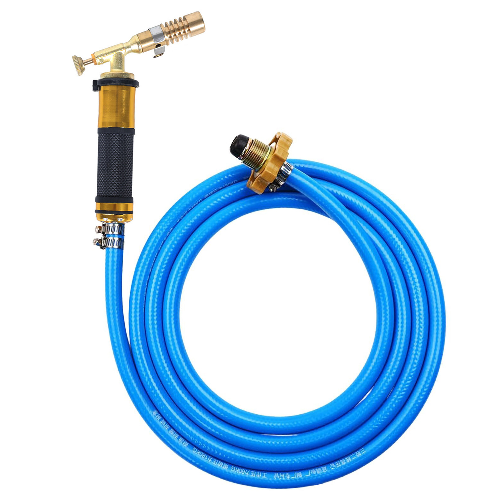 Газовая сварочная горелка для сжиженного газа с резиновым шлангом длиной 2,5м/8,2ft, регулируемым пламенем, 4 регулировочными заслонками, медным наконечником, для обслуживания холодильников, водяных баков, сварки алюминиевых труб, кухонного
