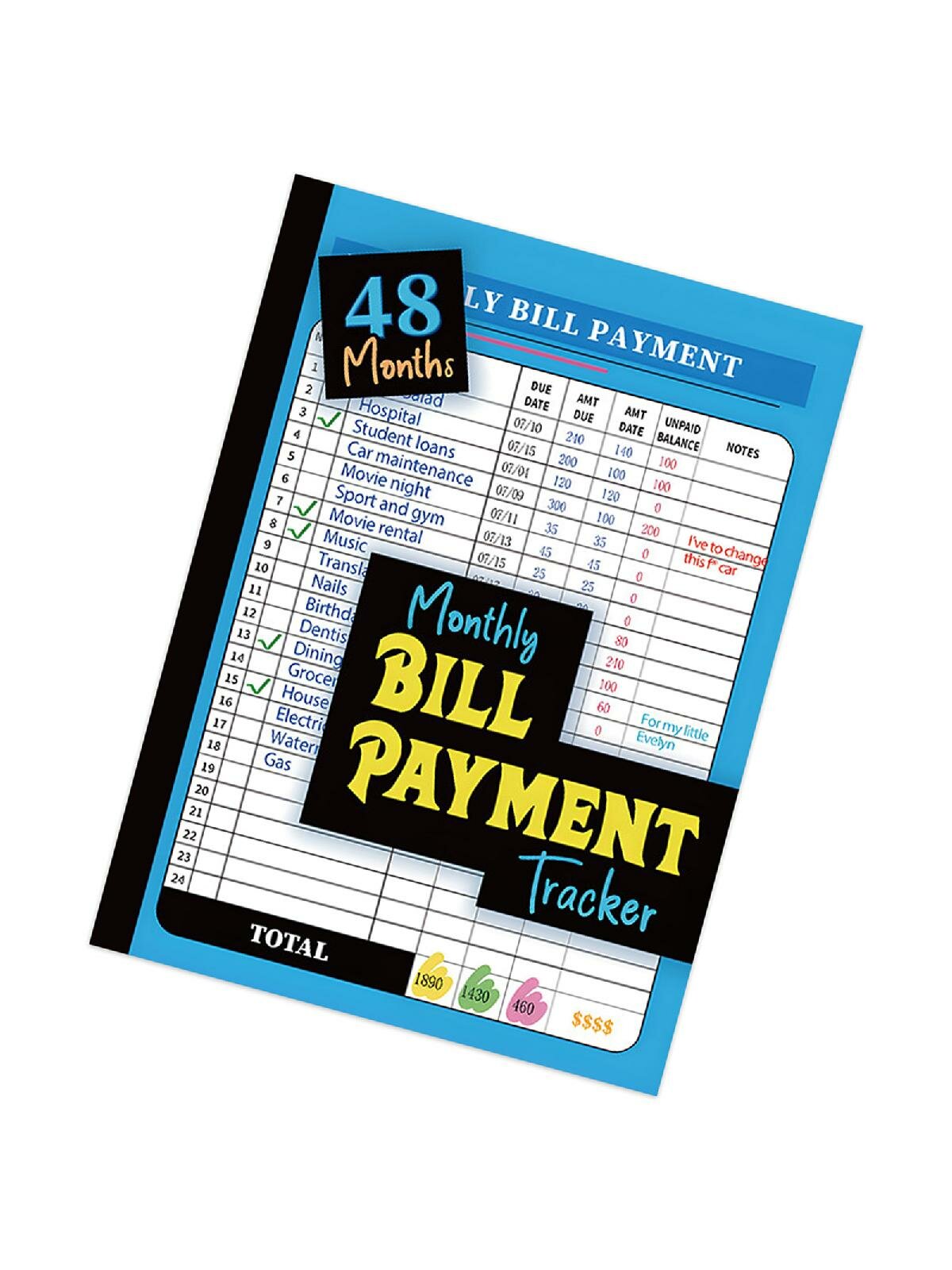 Легкий блокнот для финансовых журналов С категоризированными макетами для использования в счетах