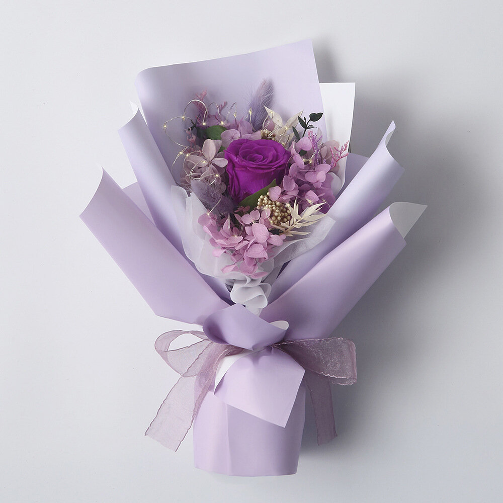 Букет вечных роз в корейском стиле, готовый высококачественный букет, подарок на День святого Валентина, настоящие цветы, класс А, кросс-бордер