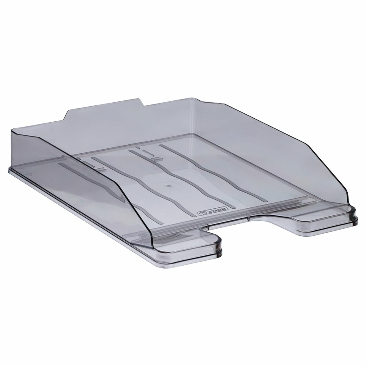 4 шт. Лоток для бумаг горизонтальный СТАММ "Эксперт", тонированный серый