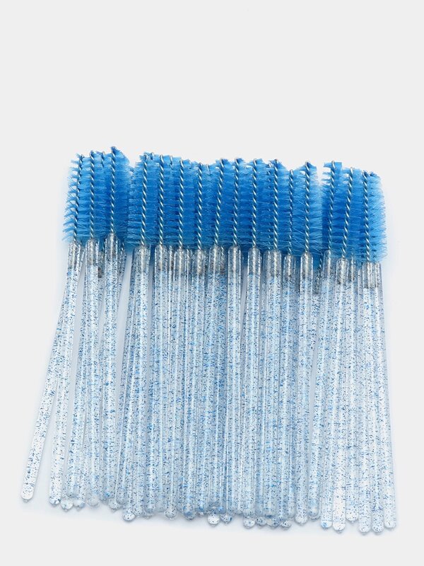 Щетки с блестками для бровей и ресниц, 50 шт