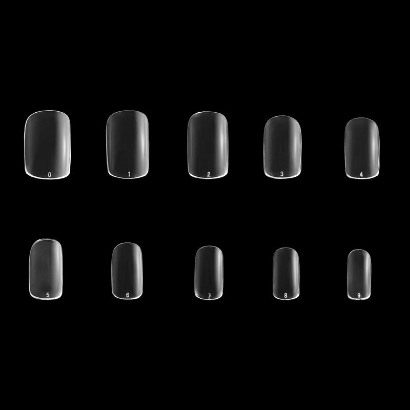 Гелевые типсы "Мягкий квадрат" для наращивания ногтей. 240 шт/уп. 10 размеров Арт.3126