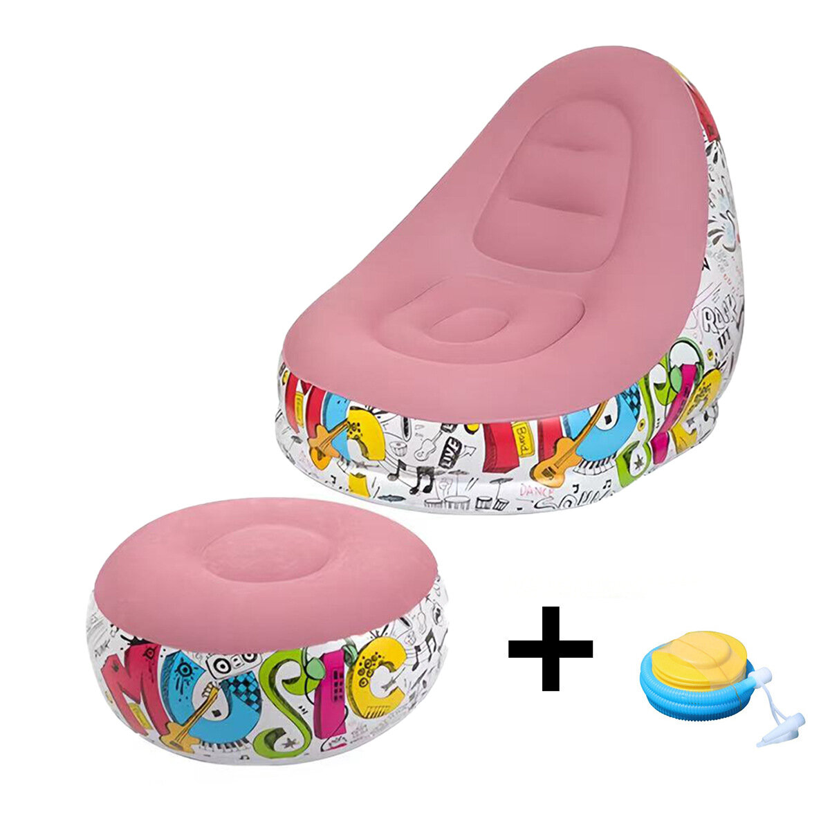 Новый надувной диван для улицы, складной, с флокированным покрытием, для кемпинга, отдыха, ленивый диван с подставкой для ног, граффити диван