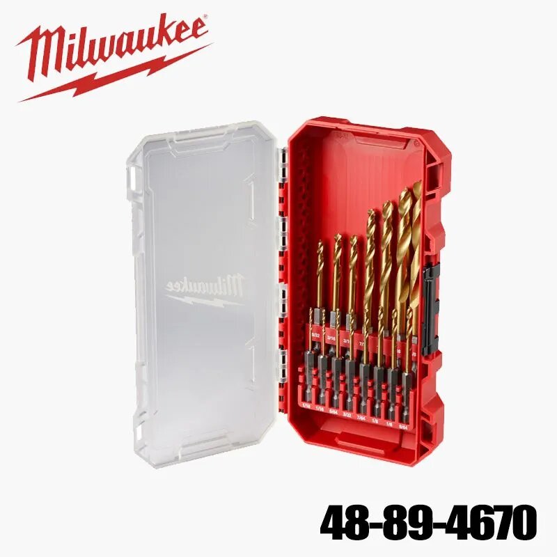 Milwaukee 48-89-4670 Набор из 15 титановых сверл SHOCKWAVE Impact Duty RED HELIX Принадлежности для инструменто спиральные сверла ударные сверла оснастка для дрели