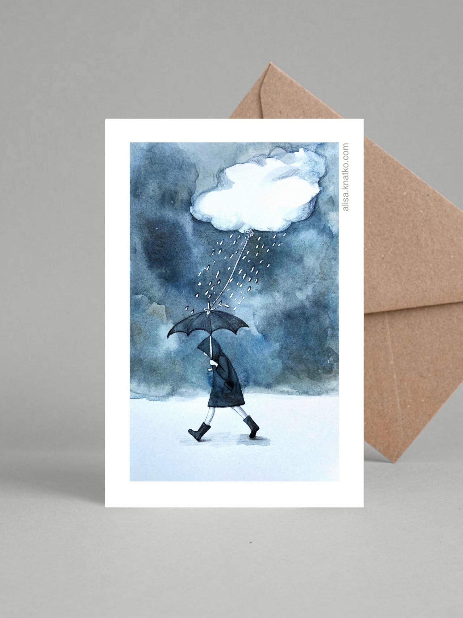 Открытка авторская "Туча" одинарная односторонняя 10х15