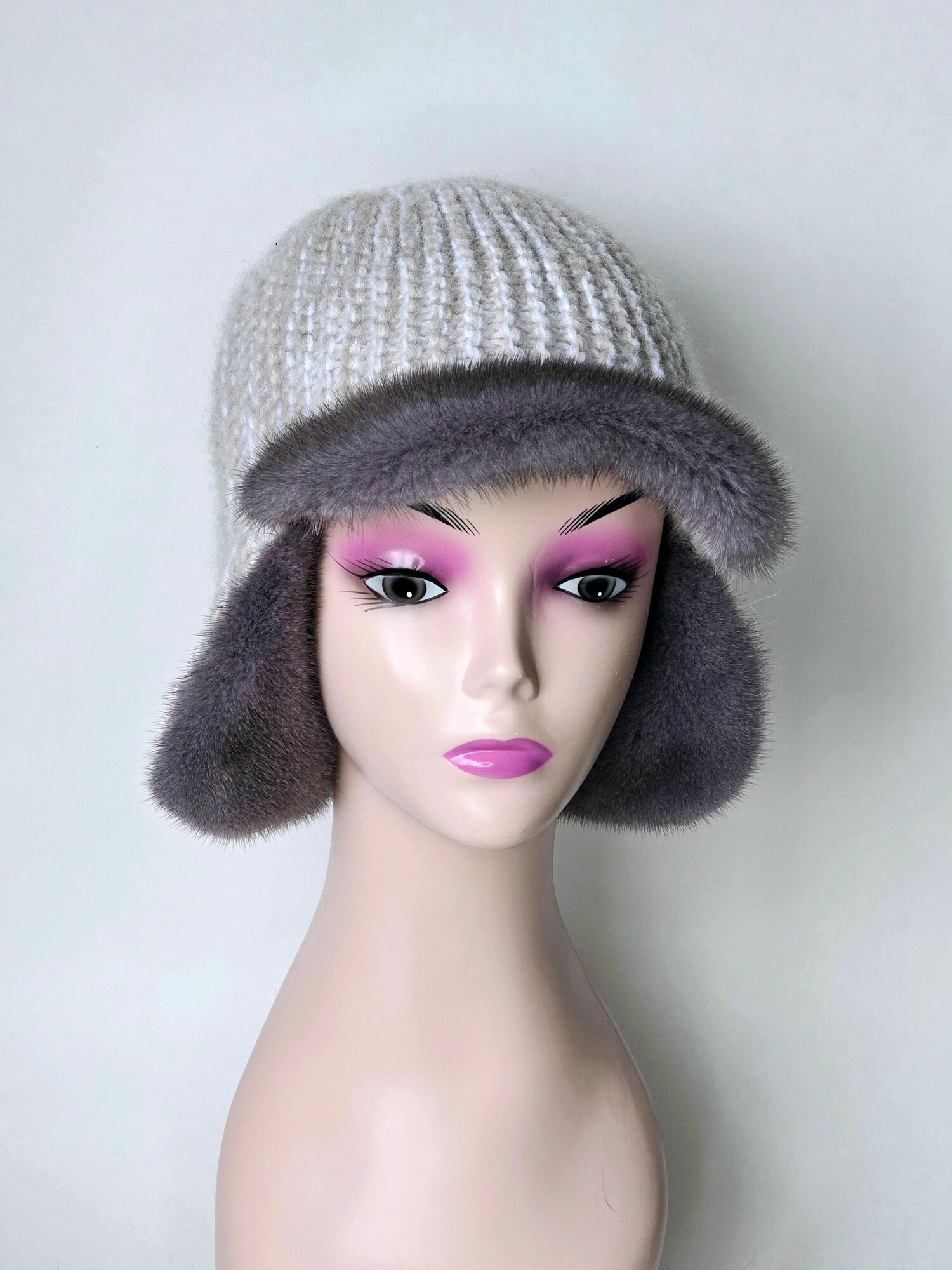 Шапка-ушанка мех норки для женщин