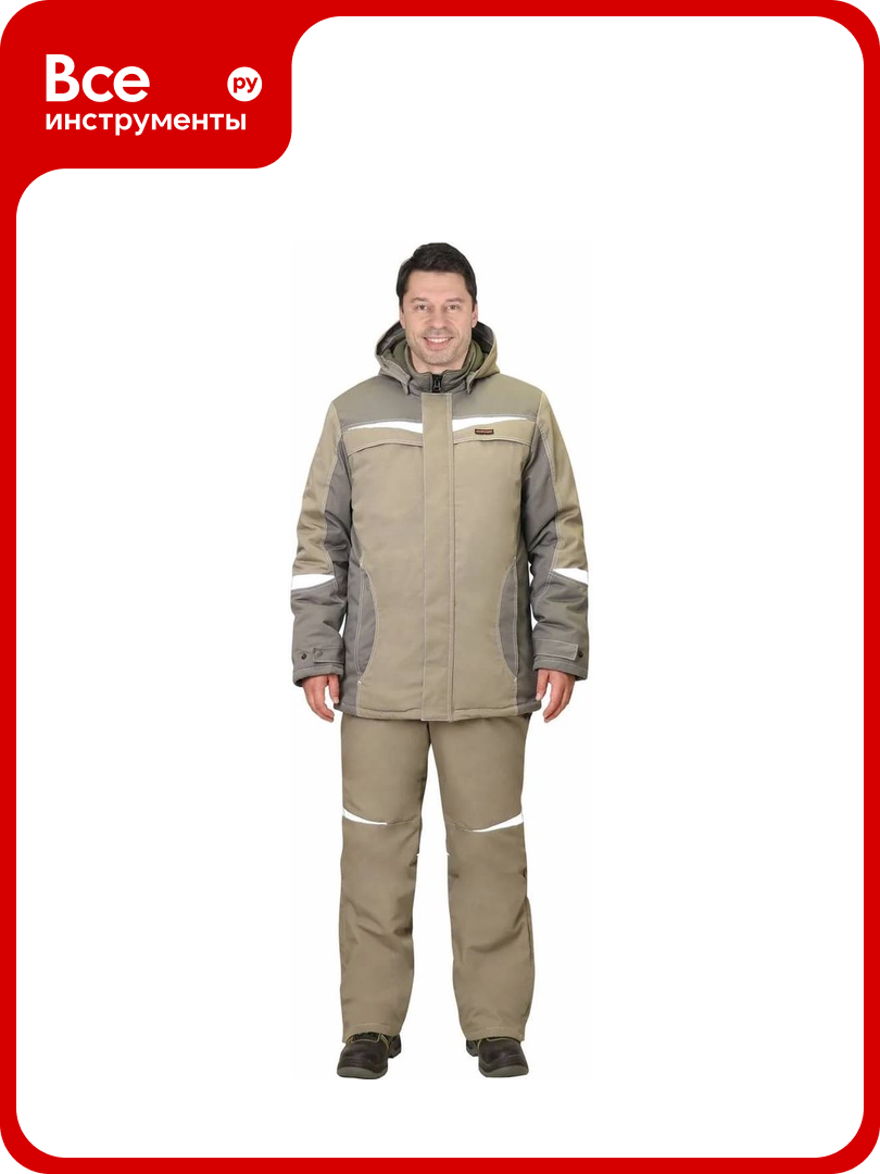 Костюм сириус "ОЗОН" зимний: куртка, брюки св. оливковый с т. оливковым р. 96-100/170-176 (ЧЗ) 124053