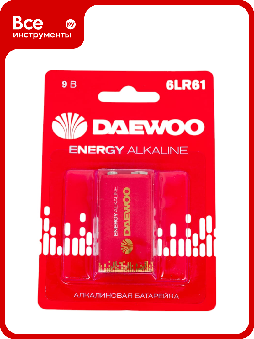 Батарейка Алкалиновый элемент питания DAEWOO "крона" 6LR61 9В Energy Alkaline BL-1 5029729