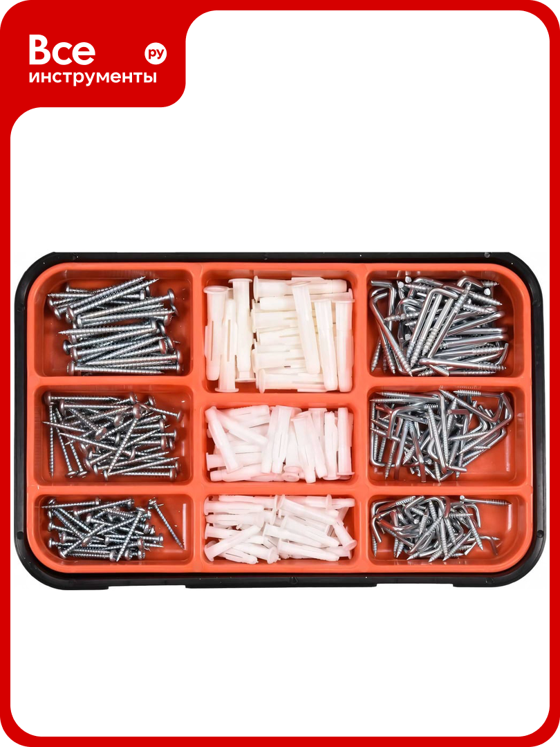 Набор саморезов и дюбелей VOREL 290 шт. 24112