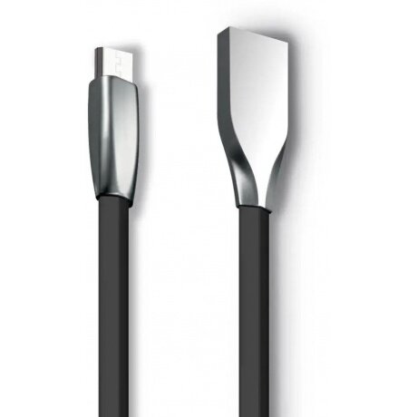 Кабель Ginzzu GC-406B 00-00001485 ver2.0 USB (m)-micro USB (m) 1м графит коробка (упак:1шт) плоский