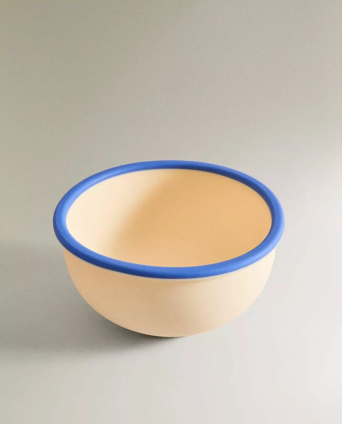 Детская силиконовая миска ZARA HOME 7600/211/080 - с контрастной окантовкой, 14 х 14 х 7 см, цвет экрю/синий