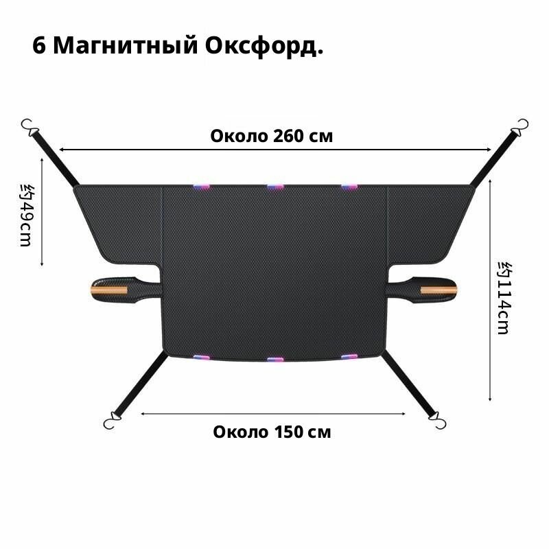 Зимнее переднее стекло автомобиля покрывается снегом, защищает от замерзания