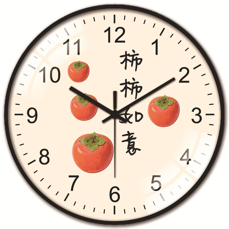 Настенные часы Persimmon Ruyi круглой формы для гостиной и спальни, бесшумные, без сверления, креативные маленькие часы в новом национальном стиле