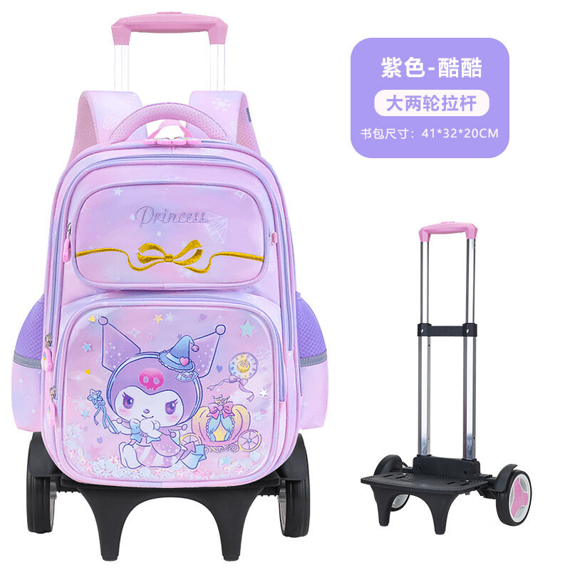 Школьная сумка на колесиках, новый стиль, для учеников 2-4-6 классов, большая вместимость, для девочек 7-8-12 лет, детский рюкзак