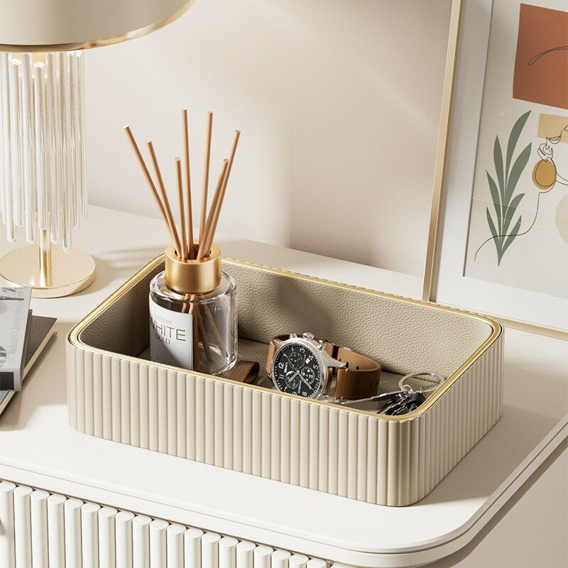 Люксовая высококачественная кожаная подставка для гостиной, ключей, ароматерапии, коробка для прихожей, хранение косметики, органайзер для часов