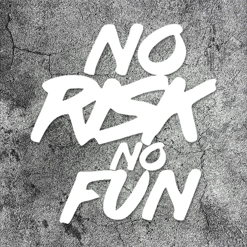 Наклейка "NO RISK NO FUN" на шлем, серый