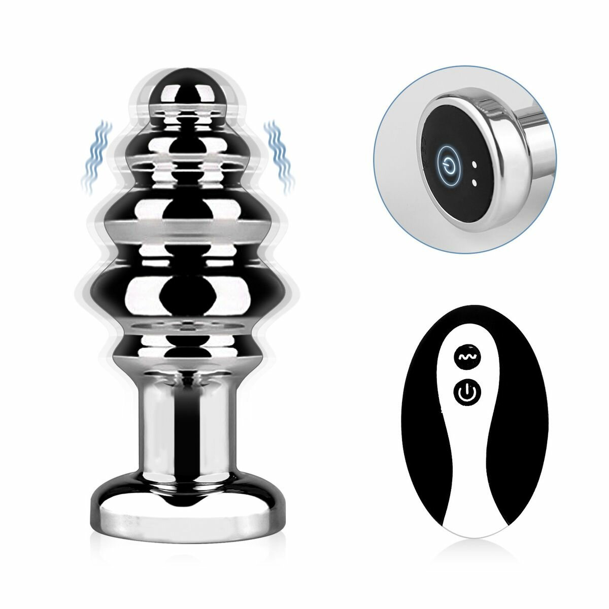 SEXBAY Металлический якорь 10 частот вибрации с дистанционным управлением, перезаряжаемый анальный вибратор, секс-игрушки для мужчин и женщин, мастурбация