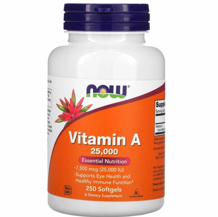 Vitamin A 25000 IU 250 sgels Now