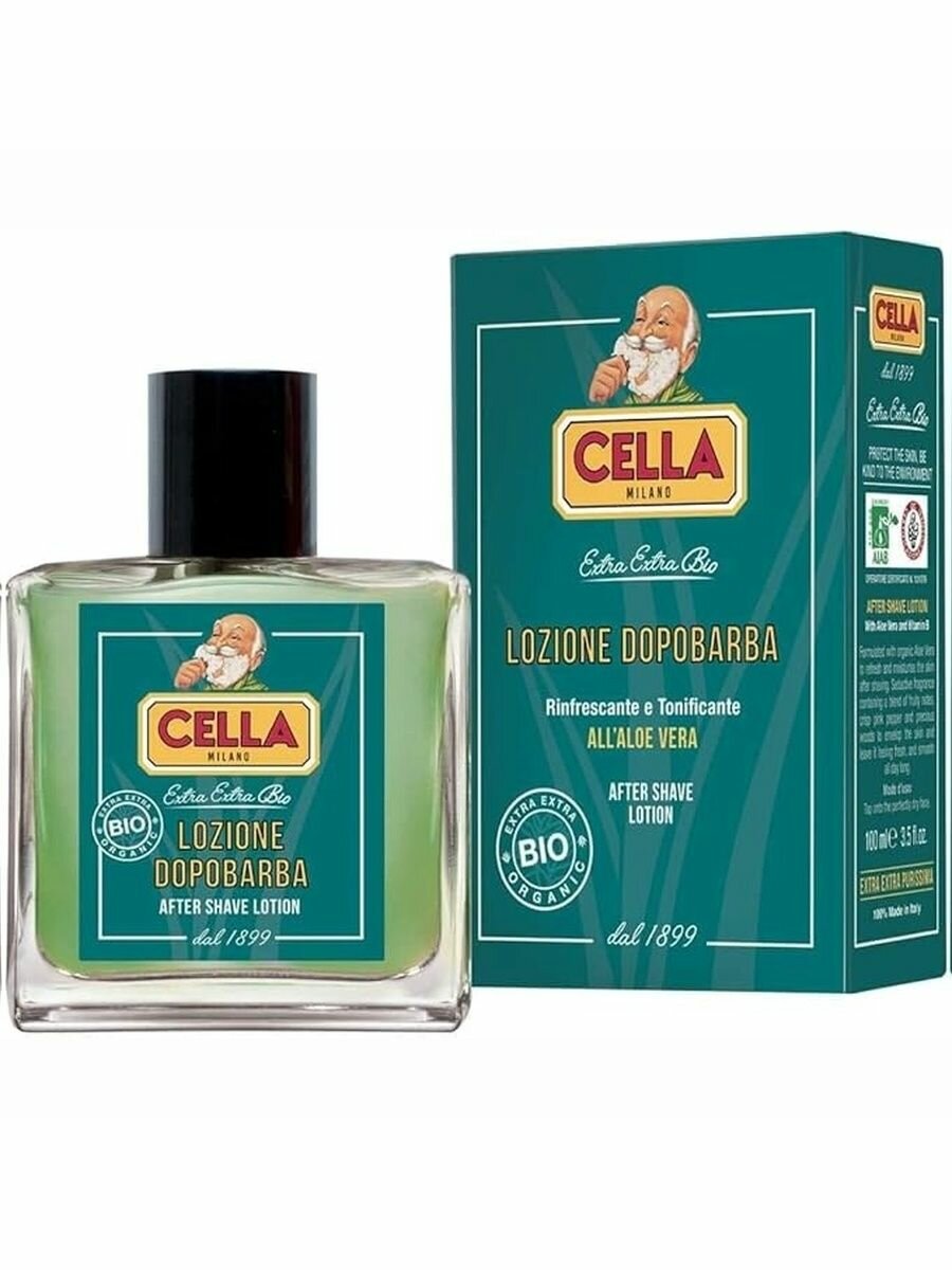 Лосьон после бритья Cella Milano Bio с алоэ вера, 100 мл