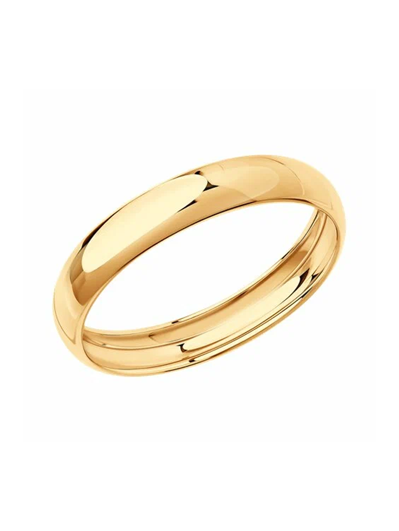 Кольцо обручальное, красное золото, 585 проба