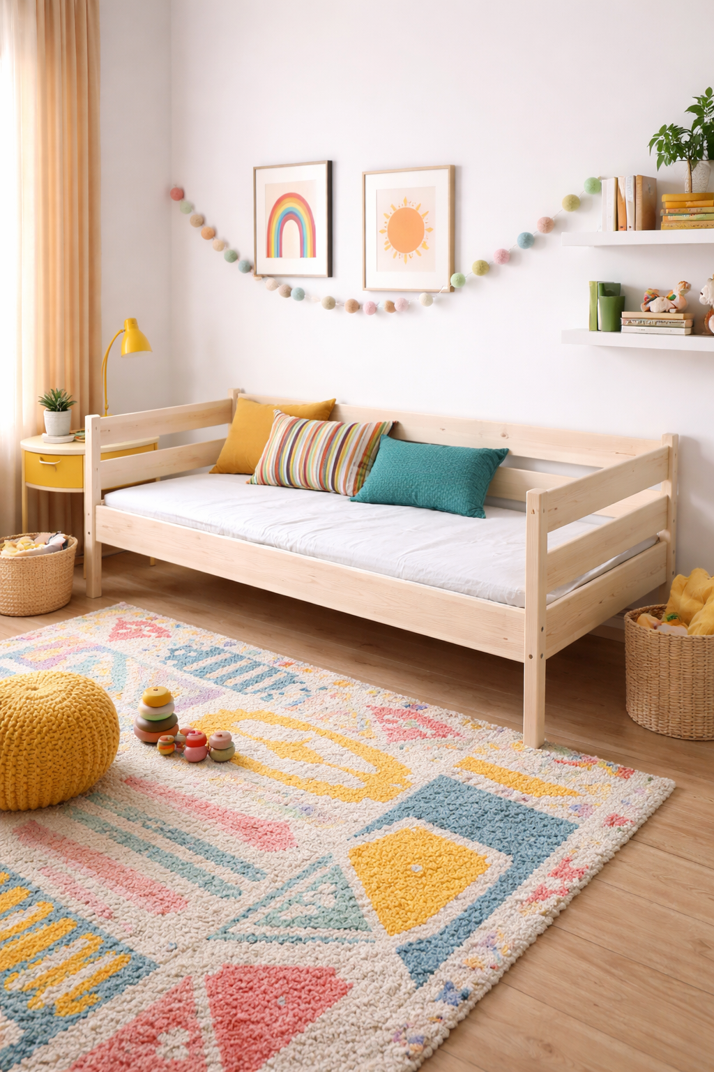 Кровать из массива односпальная с бортиком 200х70 "Фабрика доступной мебели"