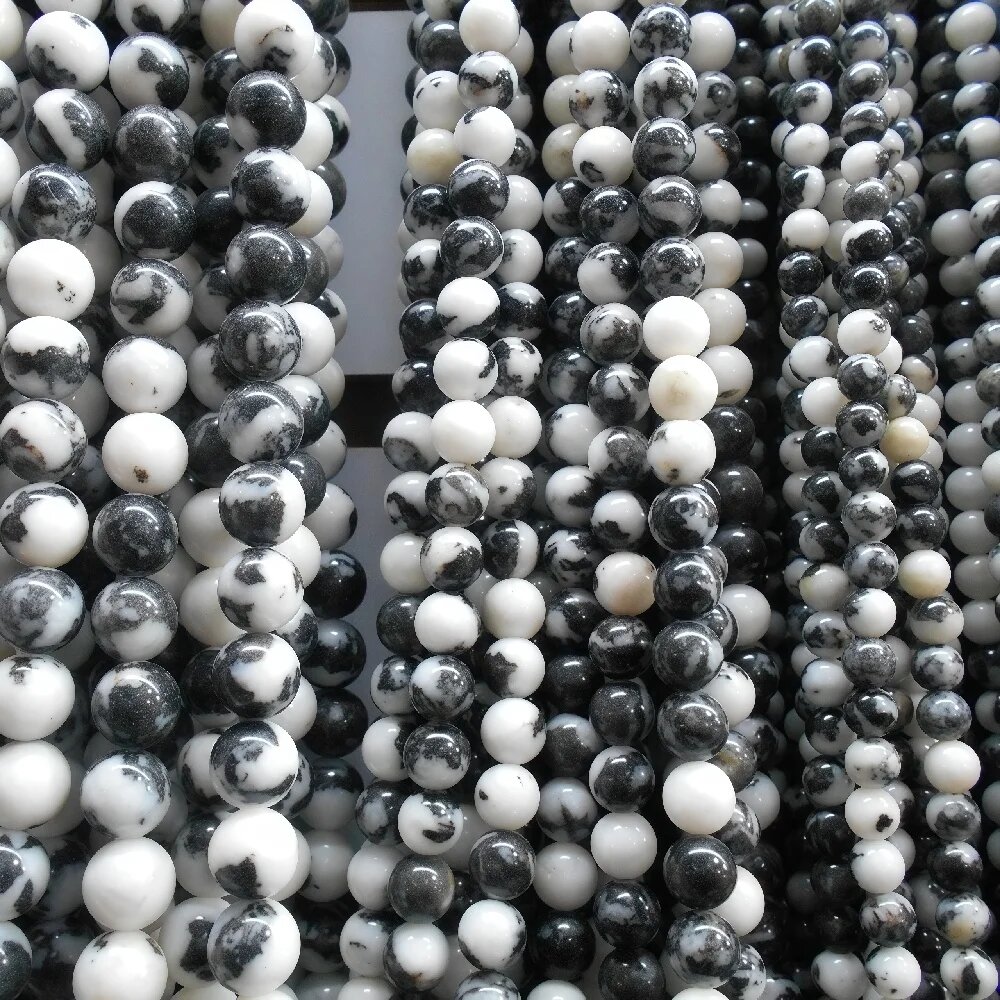 Бусины из натурального камня Зебра белый 90 шт 4mm approx. 92beads