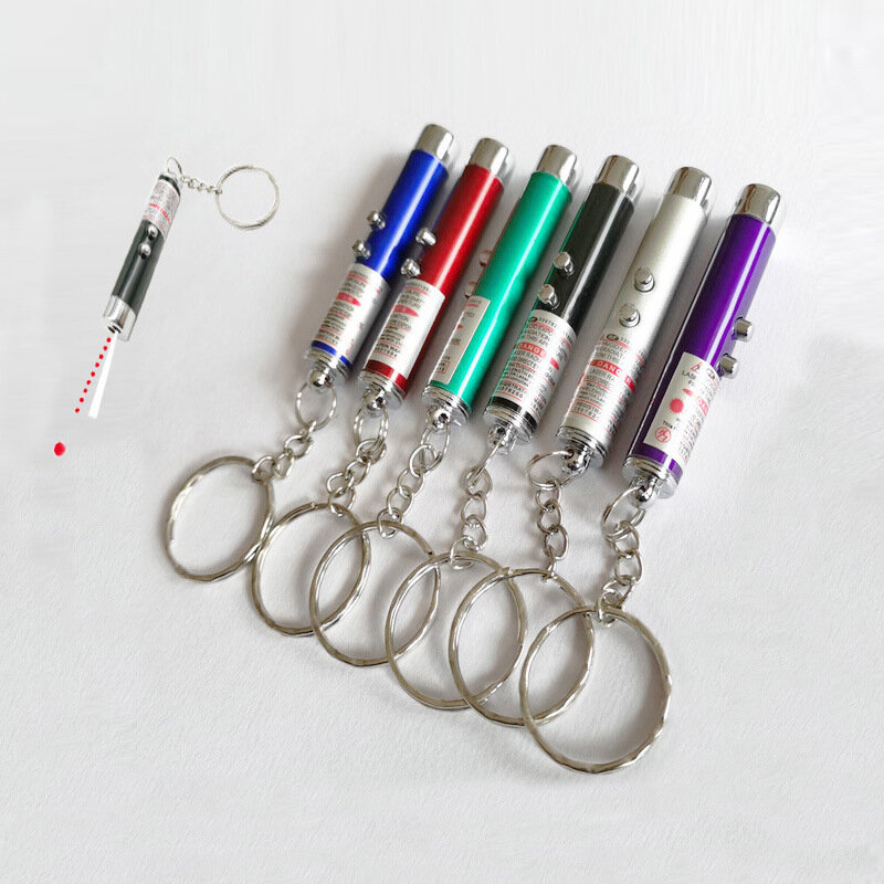 Алюминиевый сплав Подарок Аварийный Маленький Фонарик LED Лазерный Игрушка для Кошек Мини Брелок Свет Лазерная Указка