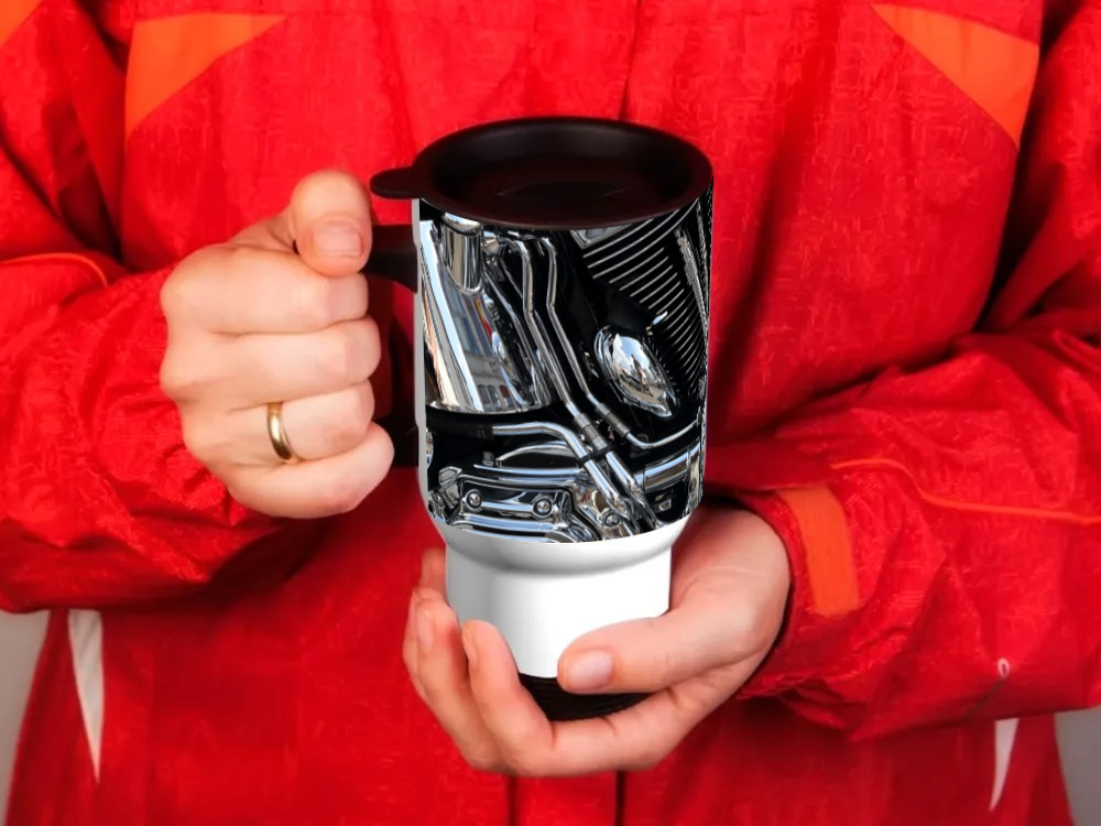 Тремокружка для авто с принтом "Мотоцикл, харлей, дэвидсон" 0.5 л.