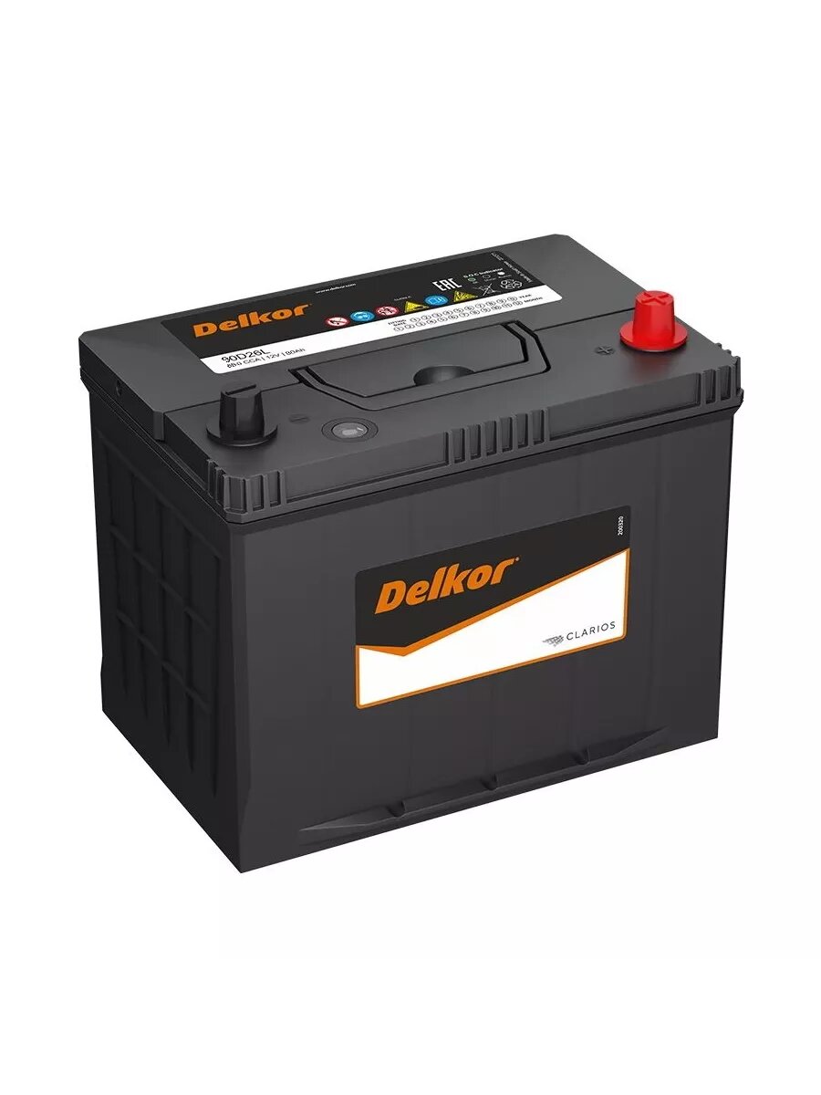Аккумулятор DELKOR 90D26L 12V 80Ач 680А 260x172x205 обр. пол.