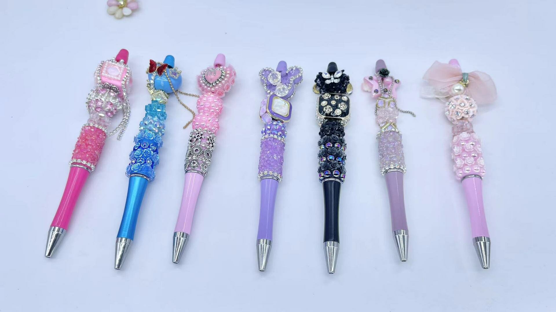 【Готовая ручка с бусинами】Суперпопулярная DIY ручка для тяжелых поделок, ручная работа, ручка с вставками из бриллиантов, креативная ручка с искрящимися бриллиантами