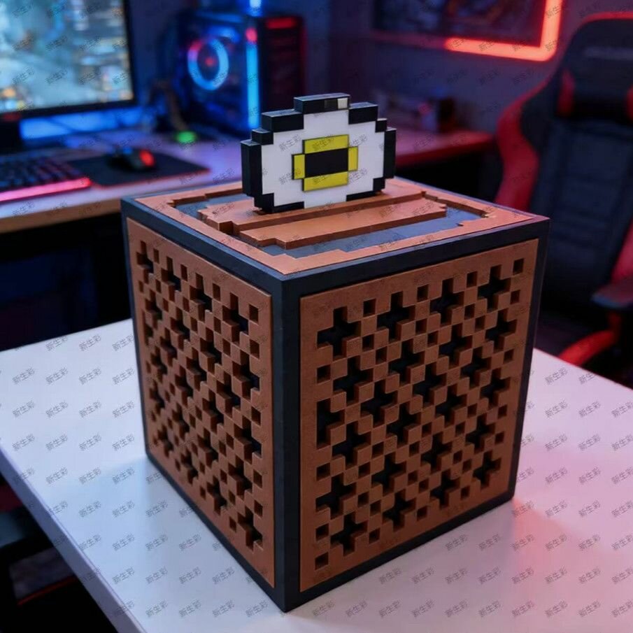 Музыкальная шкатулка Minecraft Redstone, проигрыватель пластинок, перезаряжаемое Bluetooth-соединение, внутренний динамик, высококачественное игровое периферийное устройство