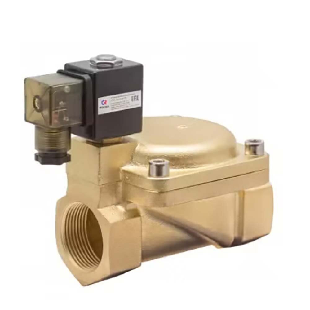 Клапан электромагнитный Росма СК-12-ВД Ду15 Ру16 латунный, нормально-закрытый, непрямого действия, мембрана - NBR, с катушкой 24В