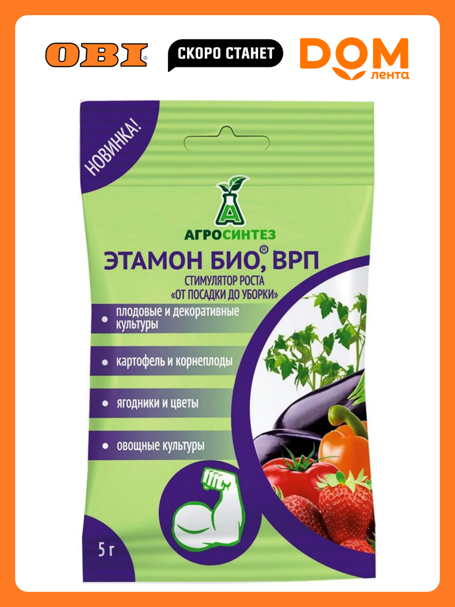 Стимулятор роста растений Этамон Био ВРП 5 г, форма выпуска порошок
