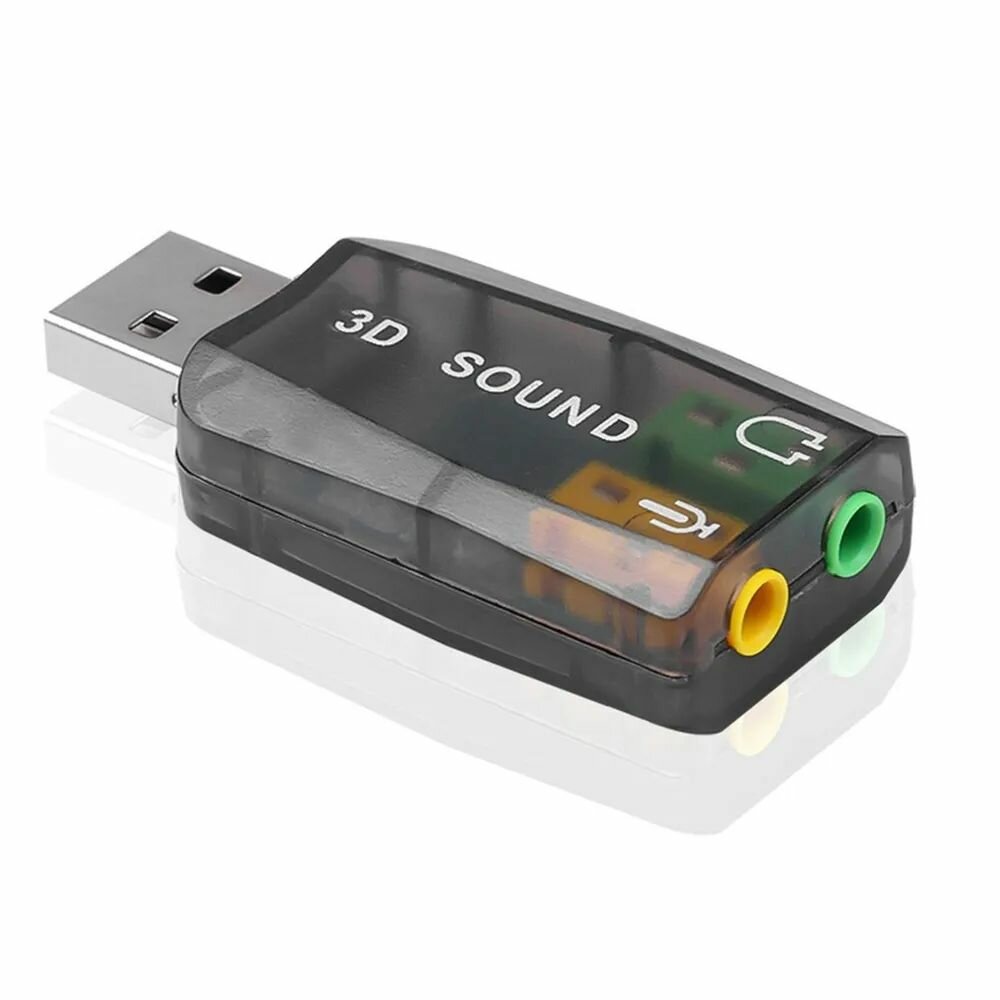 Внешняя звуковая карта USB 3D аудио гарнитура микрофон адаптер