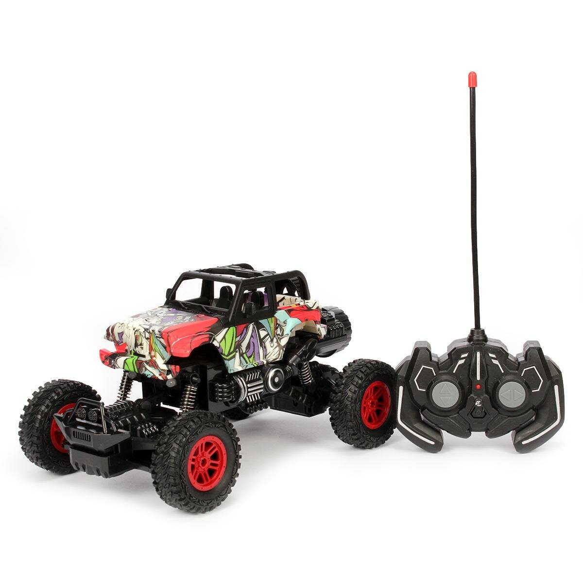 Радиоуправляемый джип 1:16, черный с красными элементами, для детей от 3 лет
