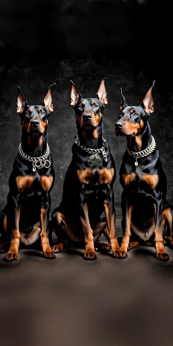 Алмазная живопись "Стильный доберман", 5D, круглая, 40x50 см. Производитель: Brose Art.