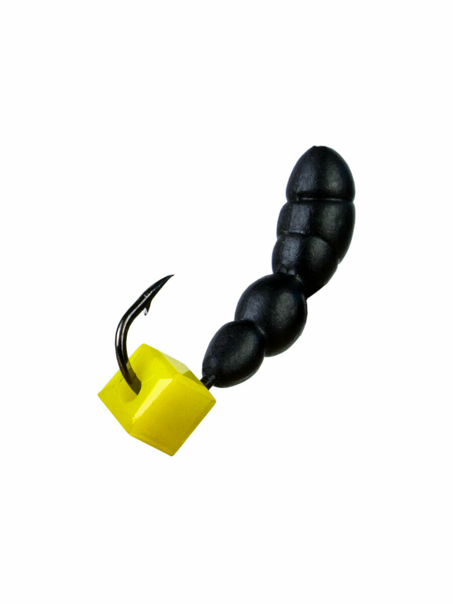 Мормышка безнасадочная (безмотылка) для летней и зимней рыбалки Лесной Муравей "Левша-НН", 0,52 г, кубик "СЫР", крючок Kumho №14, чёрный / 3 шт.