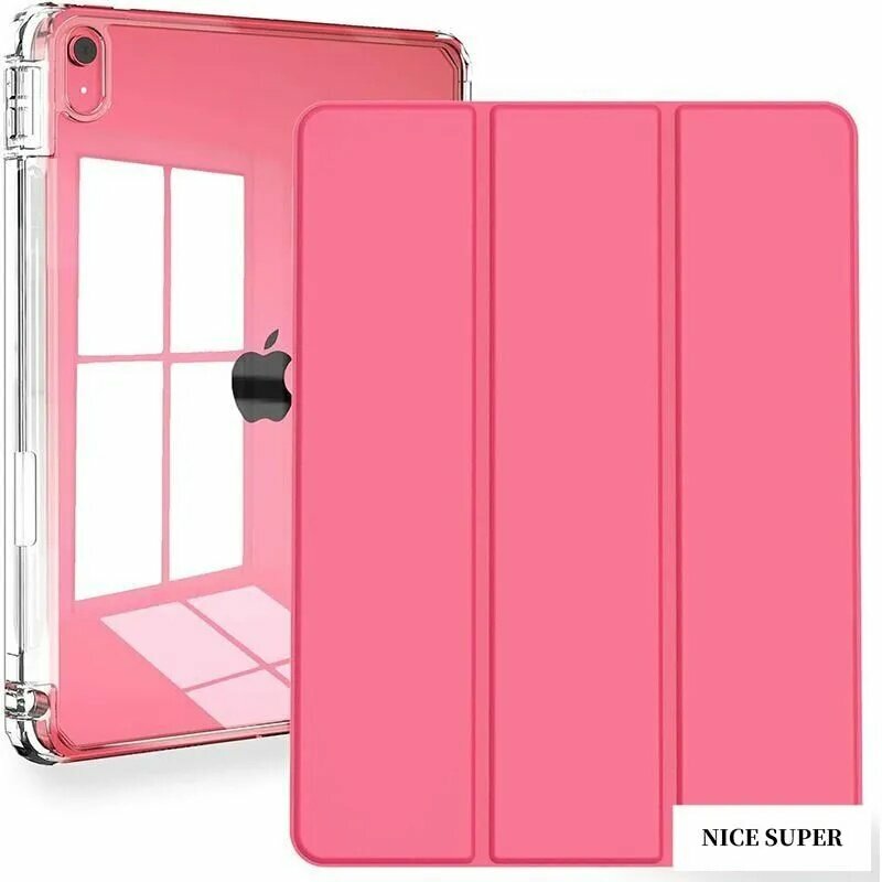 Чехолдля планшета iPad 11 (А16,2025) iPad 10(10.9 ,2022) C отделением для стилуса из мягкого силикона с усиленными углами и прозрачной крышкой.
